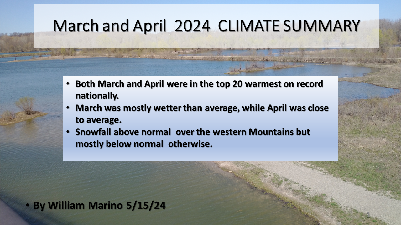 Climate Summaries for Both March and April 2024. – themarinocast