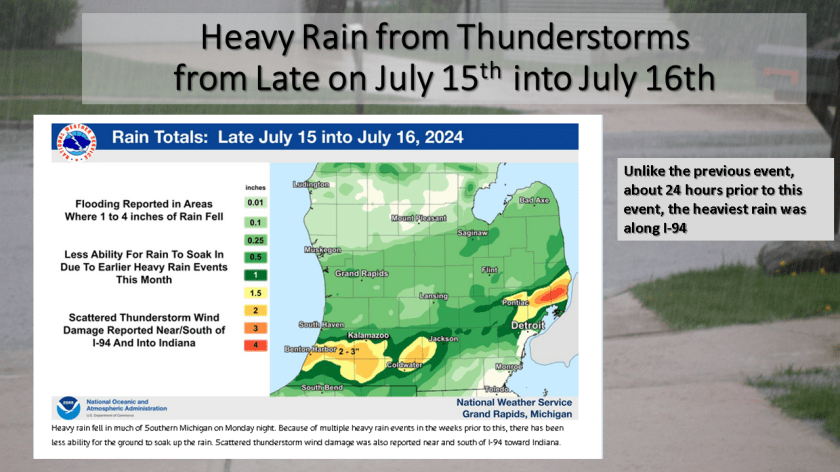 Heavy Rainfall over Lower Michigan From the July 14th through July 16th ...