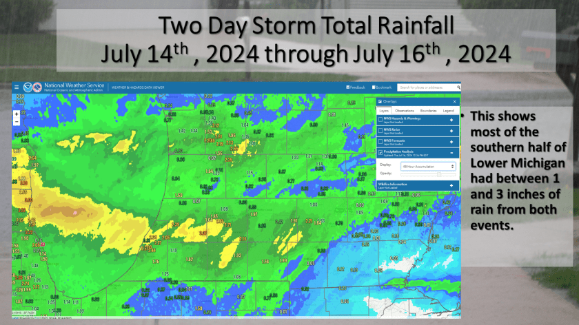 Heavy Rainfall over Lower Michigan From the July 14th through July 16th ...